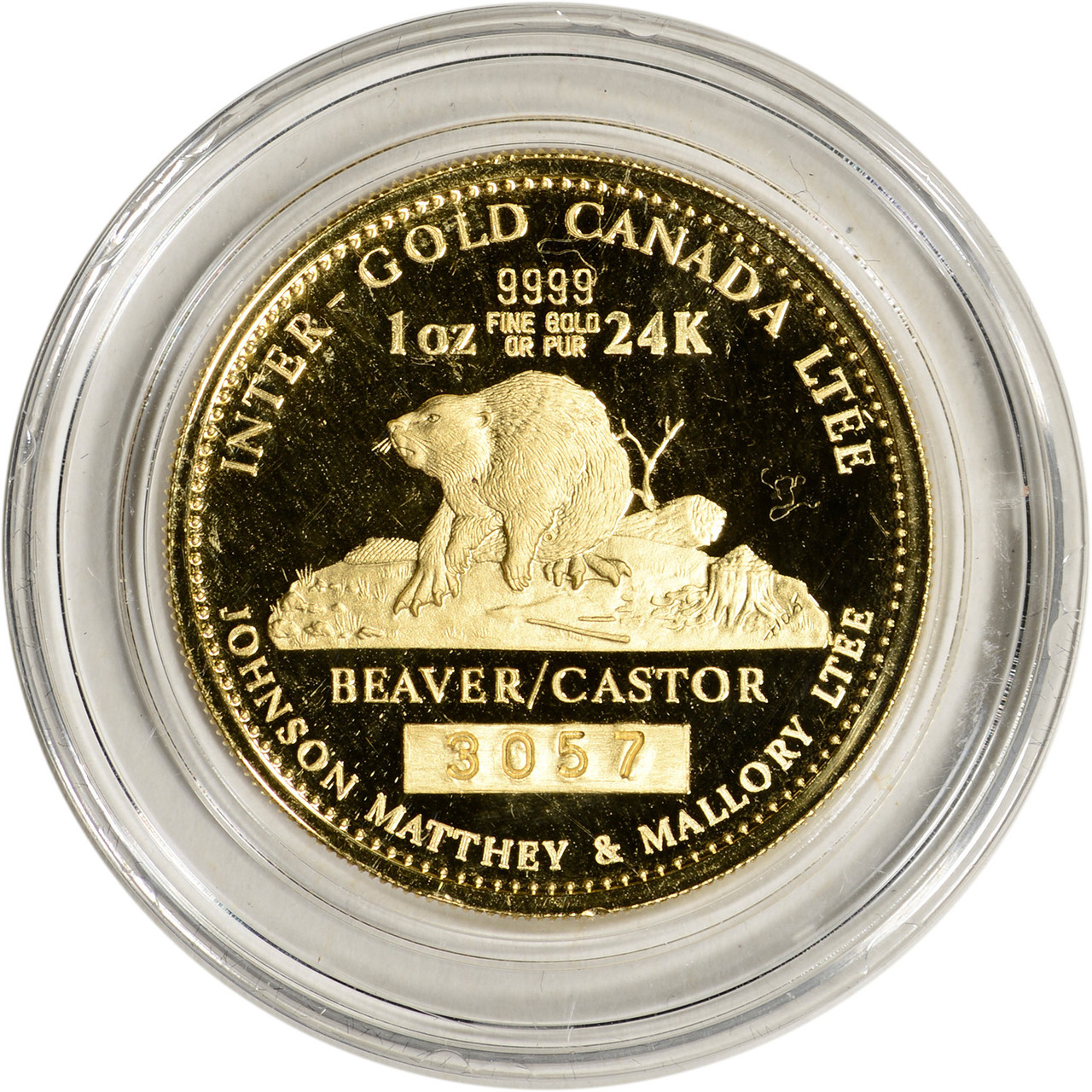 1978 Canada Gold 1 oz Beaver Castor Johnson Matthey Mallory Inter Gold ...