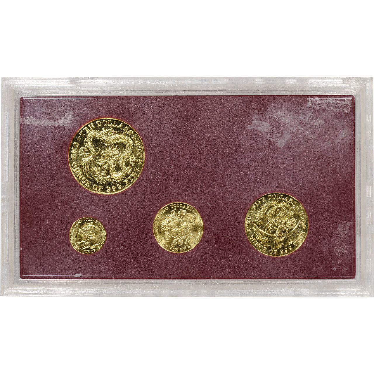 1984 Singapore Gold 4 Coin Set in OGP 1.85 oz of .999 Gold [WG-02994 ...
