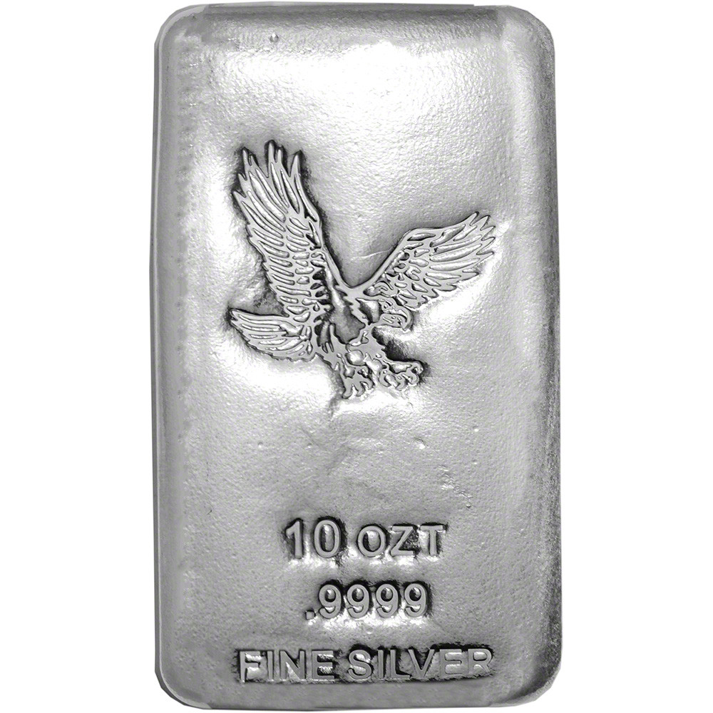 10 oz Silver Bar CNT Eagle Design .9999 Fine Sealed [SILVER-Bar-10oz ...