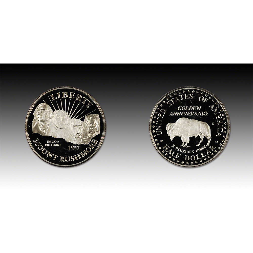 1991 US Mount Rushmore 2 Coin Commemorative Proof Set in OGP [US-MC ...