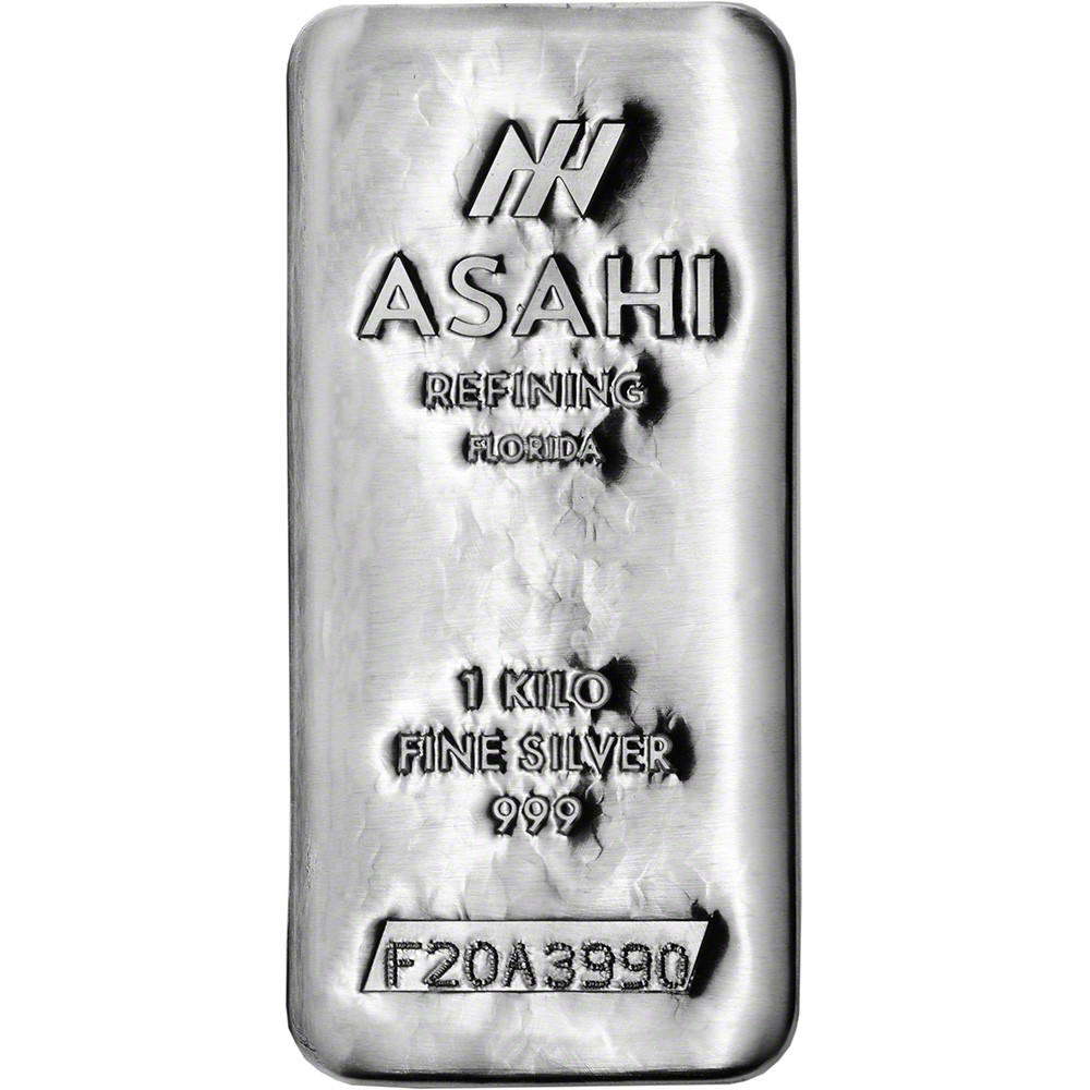Kilo 32.15 oz Silver Bar - Asahi Refining Florida .999 Fine [SILVER-Bar ...