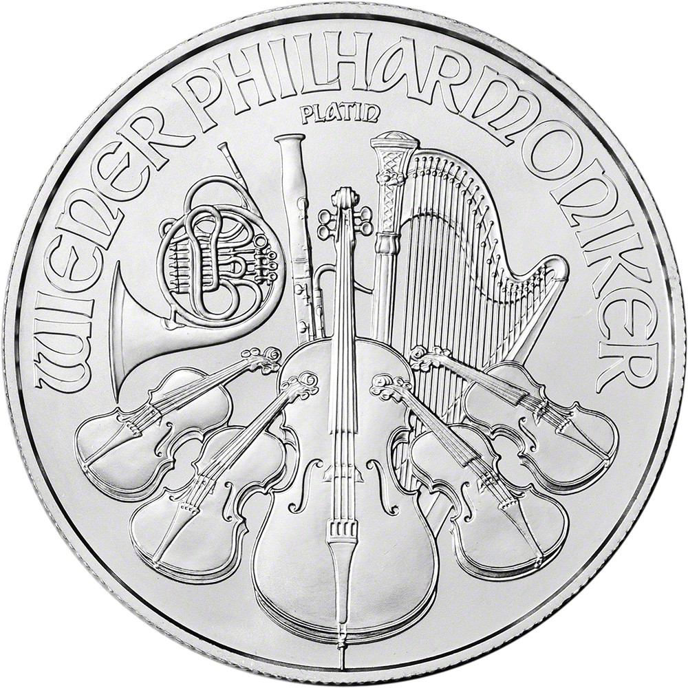 2023 Austria Platinum Philharmonic 1 oz 100 Euro 1 Roll 10 BU Coins in ...