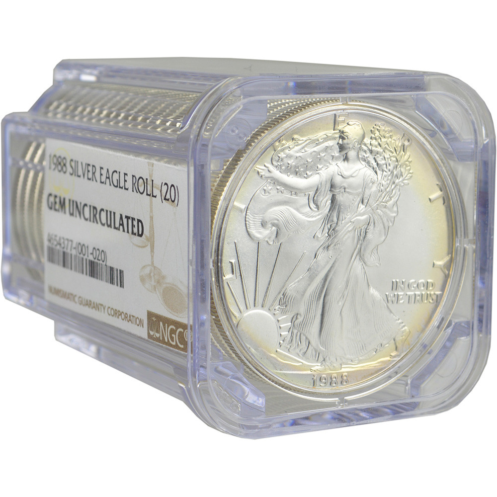 Roll of 20 - 1988 American Silver Eagle - NGC Gem Uncirculated [88-ASE ...
