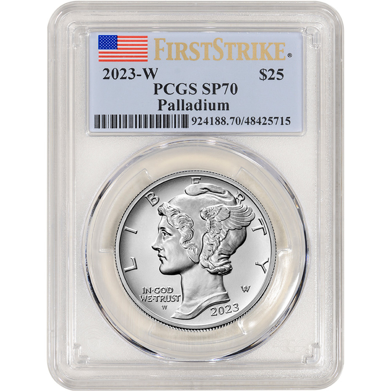 2023 W American Palladium Eagle Burnished 1 oz $25 PCGS SP70 First Strike [23-W-APDE-P-SP70-FS ...