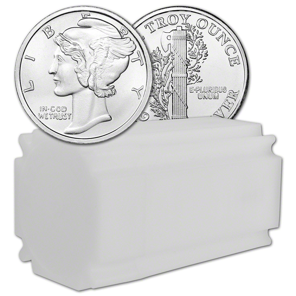 1 oz Silver Round CNT Mercury Dime Design .999 Fine 1 Roll Tube of 20 ...