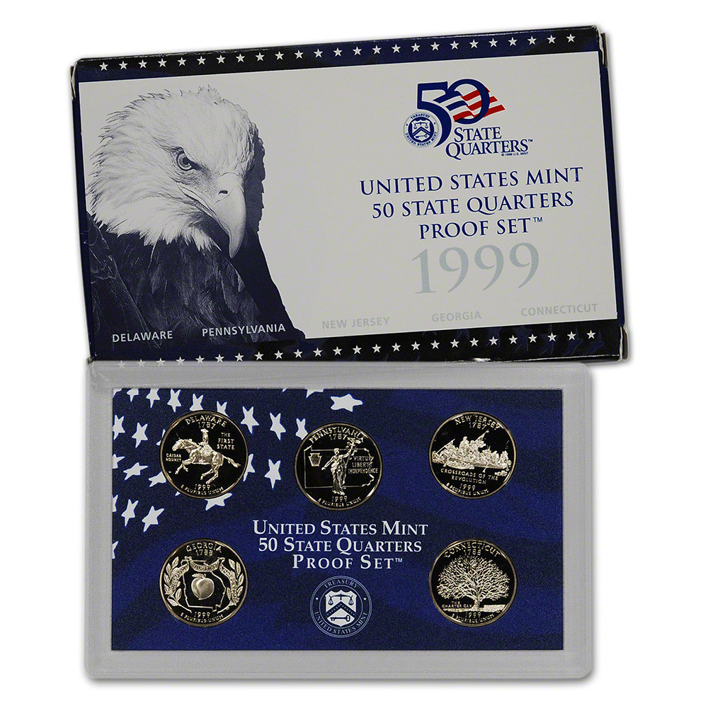 1999 United States Mint 50 State Quarters Proof Set™ [US-QP-1999 ...
