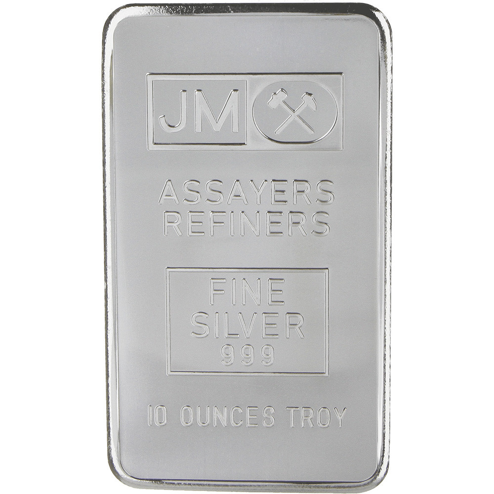 10 oz Silver Bar - Johnson Matthey New .999 Fine [SILVER-Bar-10oz-JM ...