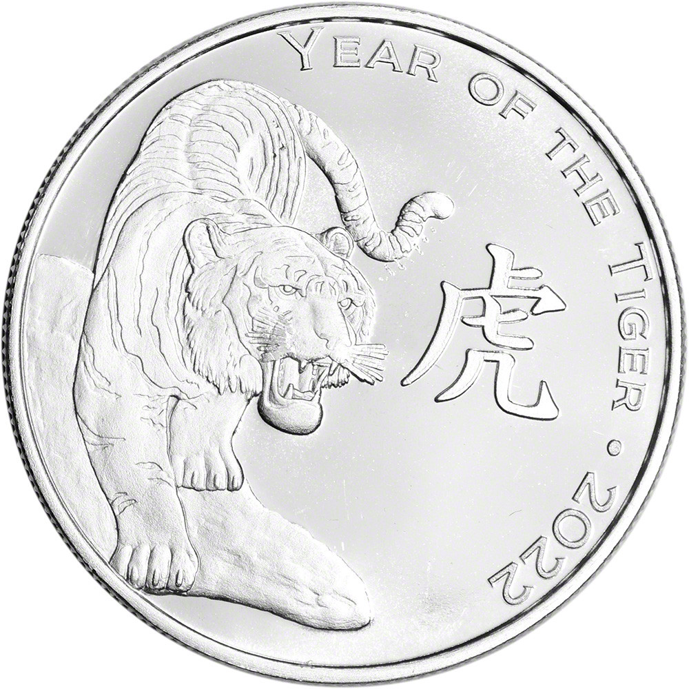 1 oz Highland Mint Silver Round - 2022 Lunar Year of the Tiger .999 ...