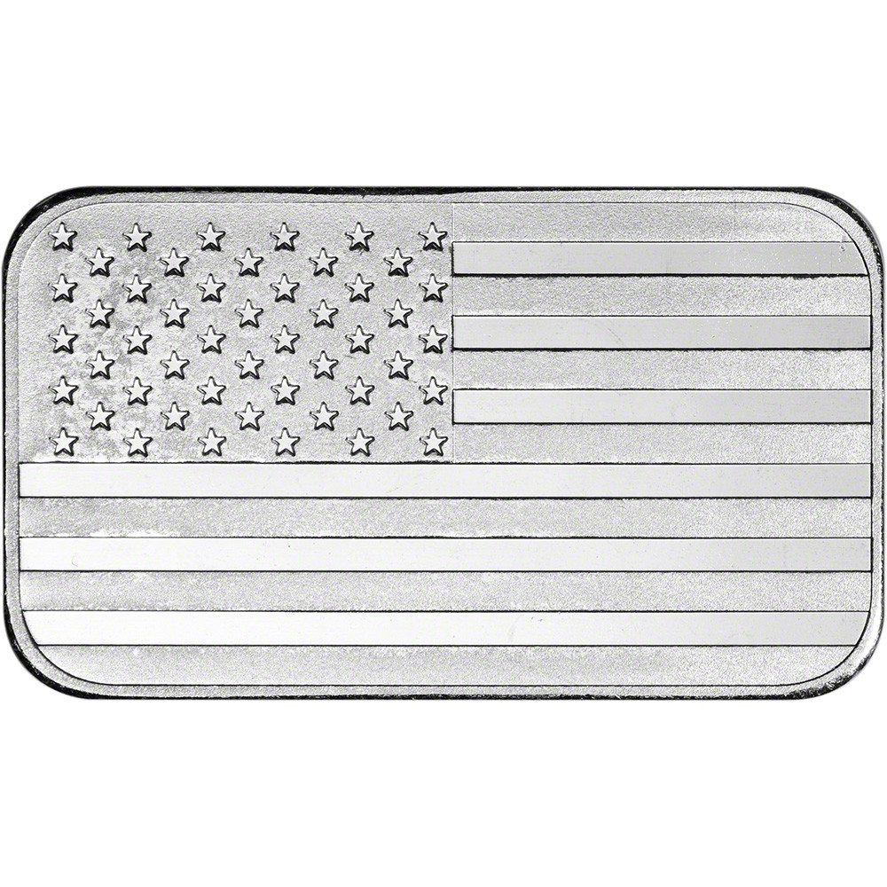 1 oz. Highland Mint Silver Bar - American Flag Design - 999 Fine ...