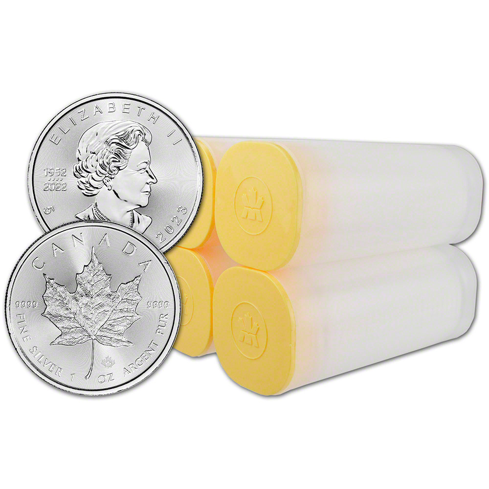 2023 Canada Silver Maple Leaf - 1 oz - $5 - 4 Rolls - 100 Coins in 4 ...