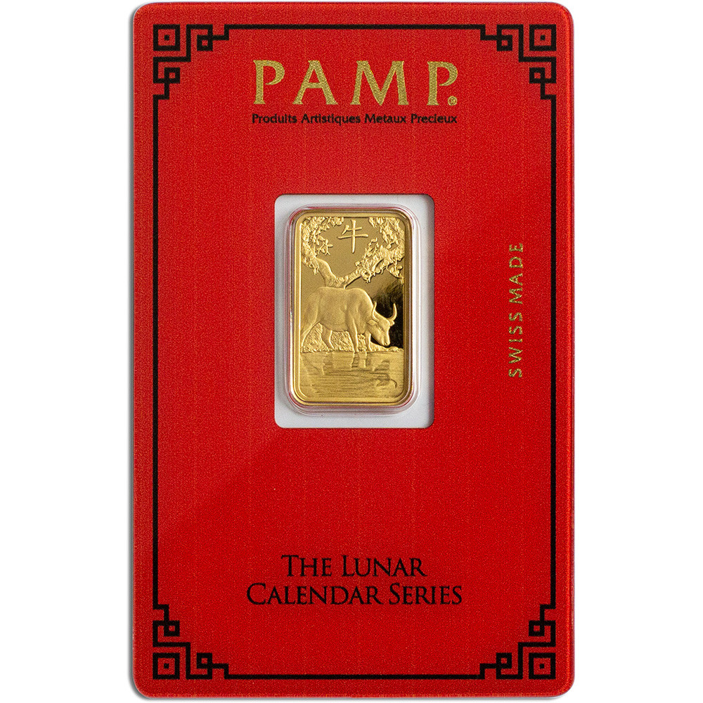 5 gram Gold Bar - PAMP Suisse - Lunar Year of the Ox - 999.9 Fine in ...