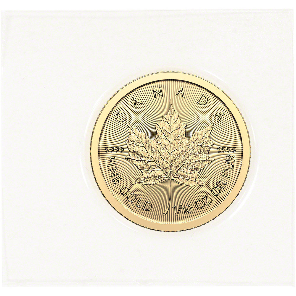 Canada Gold Maple Leaf 1/10 oz $5 BU .9999 Fine Random Date Mint Sealed ...