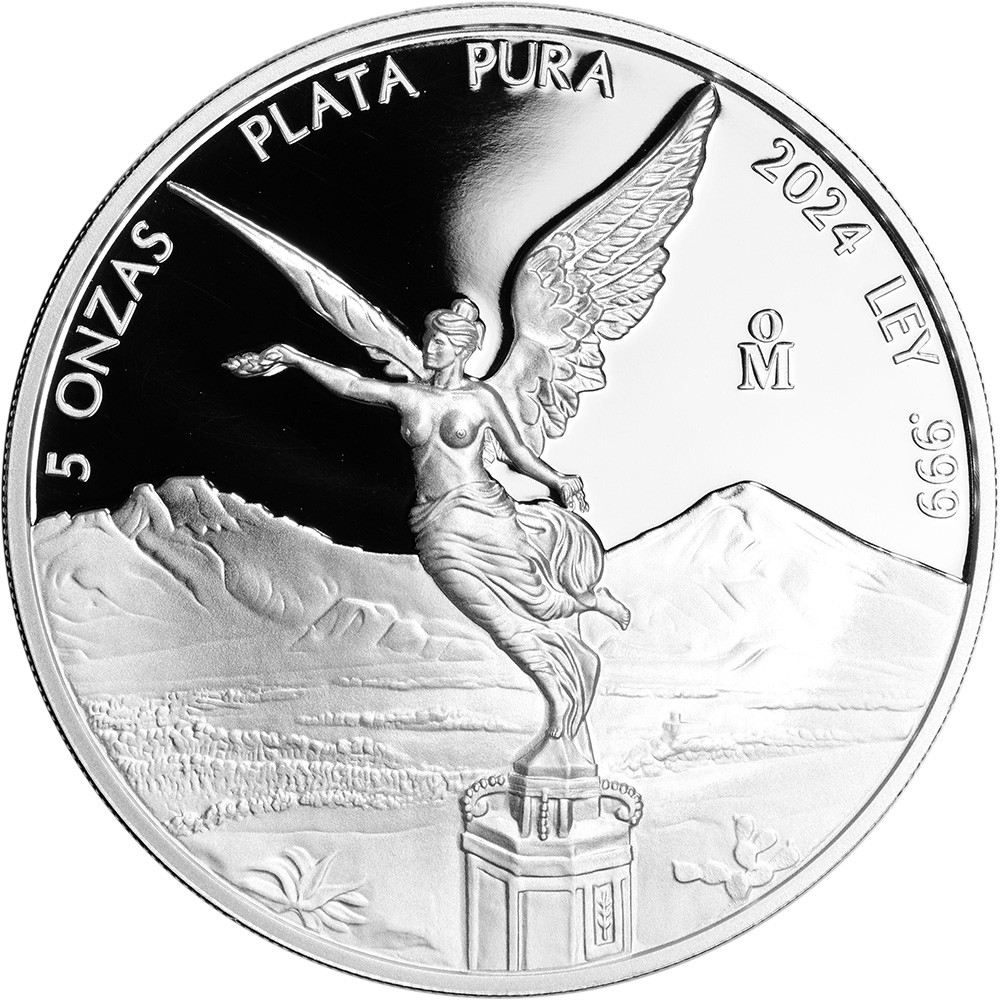 2024 Mexico Silver Libertad 5 Oz 5 Onzas Proof 24 Libertad S5 Pf