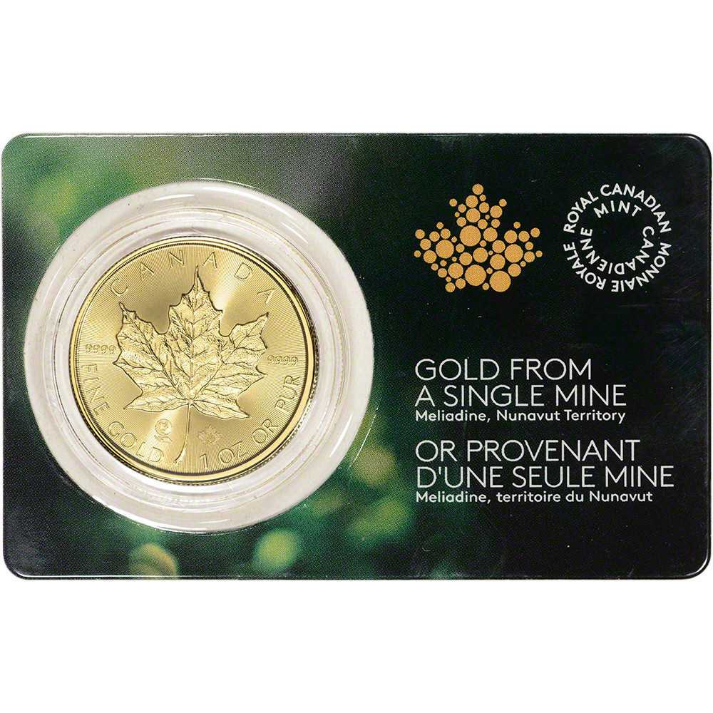 2022 Canada Gold Maple Leaf 1 oz $50 Single Sourced Mine - BU in Assay ...