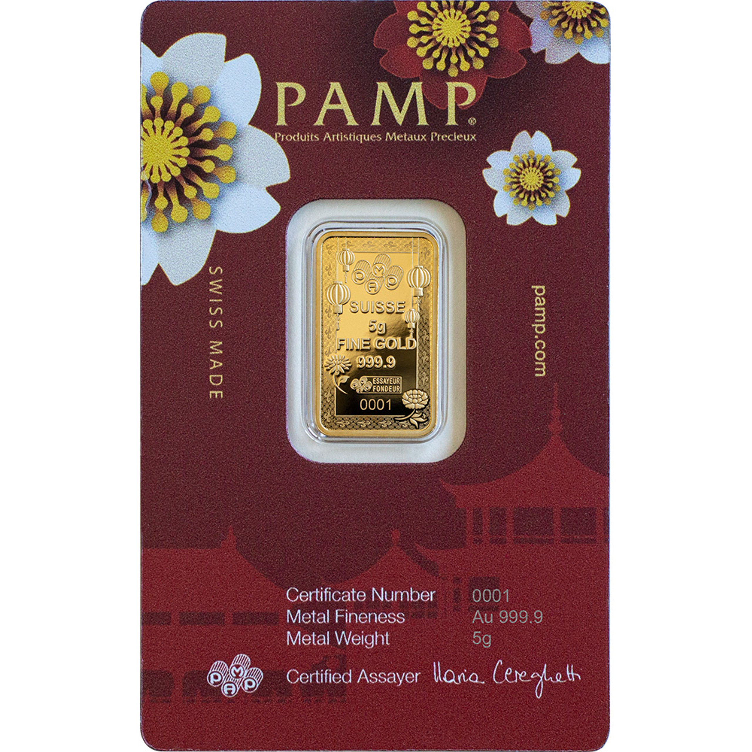 5 gram Gold Bar PAMP Suisse - 2024 Good Luck Laughing Buddha 999.9 Fine in Assay [GOLD-Bar-5g ...