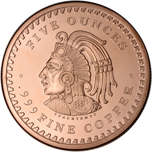 5 oz Golden State Mint Copper Round Aztec Calendar .999 Fine Tube of 20 ...