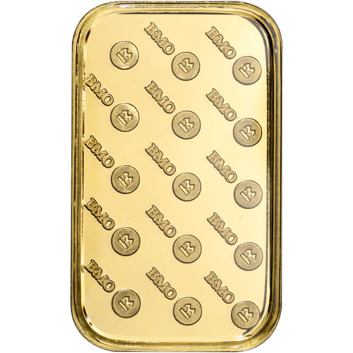 1 oz Gold Bar BMO Bank of Montreal 999.9 Fine in Sealed Assay [GOLD-Bar ...