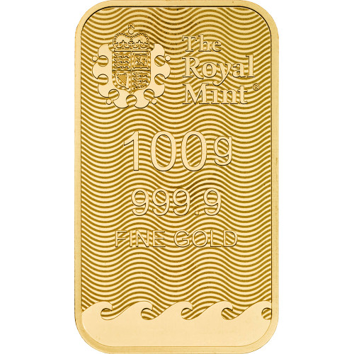 100 gram Gold Bar - Royal Mint Britannia - 999.9 Fine in Assay [GOLD ...