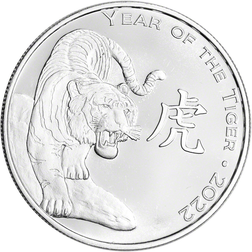 1 oz Highland Mint Silver Round - 2022 Lunar Year of the Tiger .999 ...
