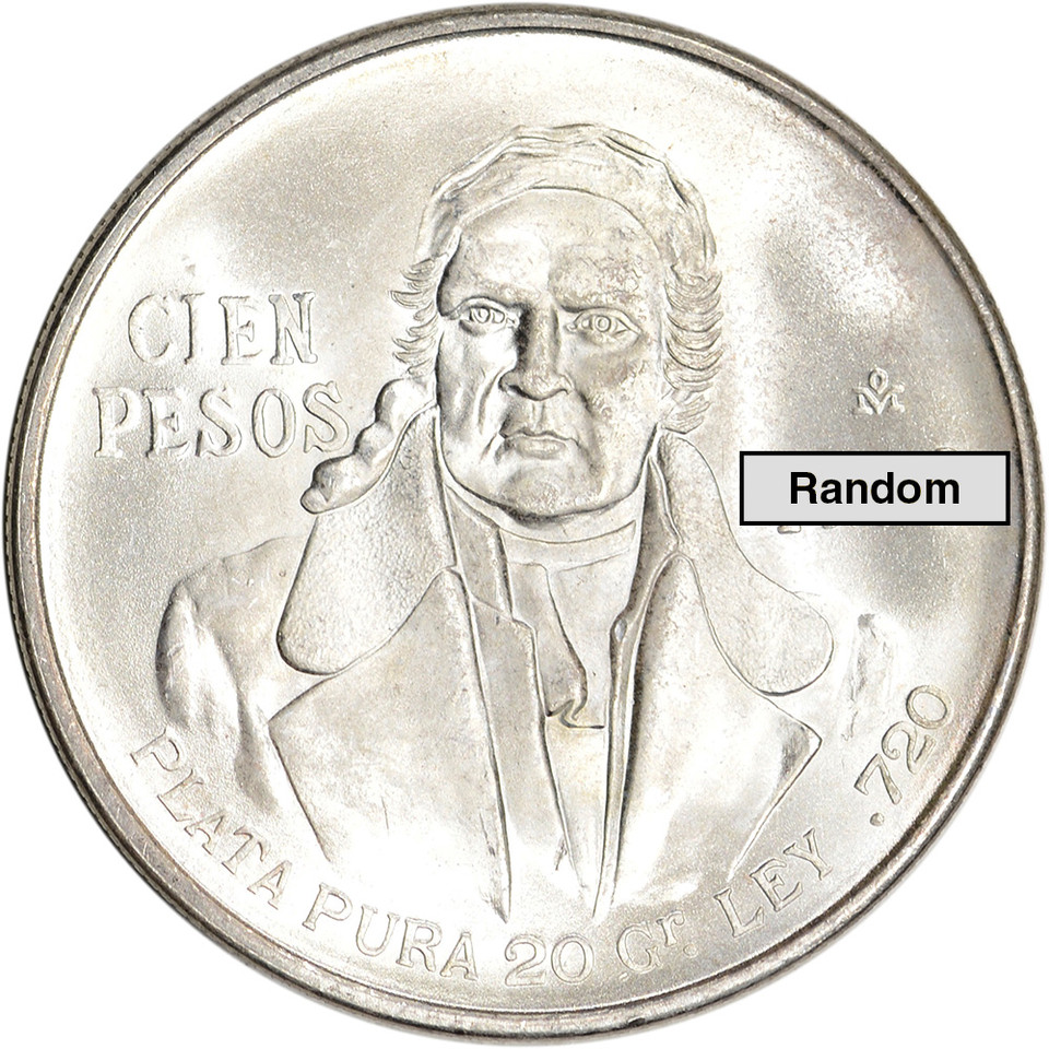 100 Peso Mexican Silver Coin - (1977-1979) - Avg Circ [77-79-MX ...