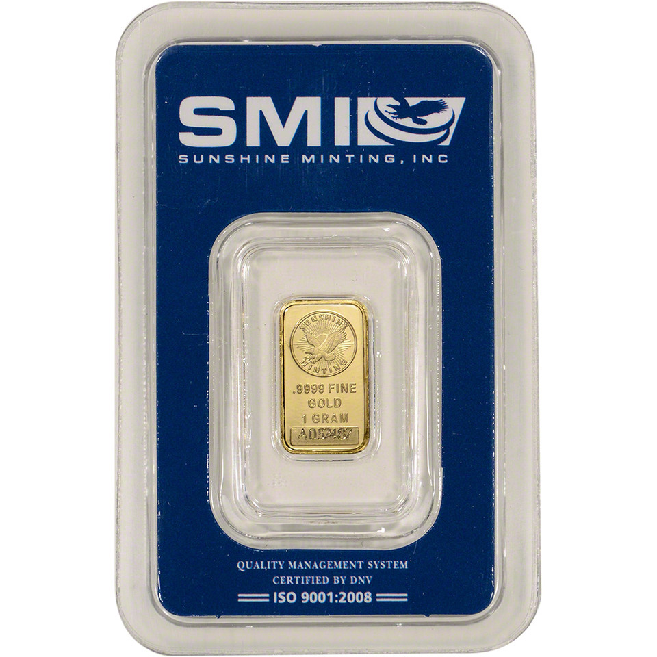 1 gram Gold Bar - Sunshine Minting - .9999 Fine in Sealed Assay [GOLD ...