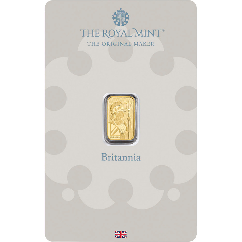 1 gram Gold Bar - Royal Mint Britannia - 999.9 Fine in Assay [GOLD-Bar ...
