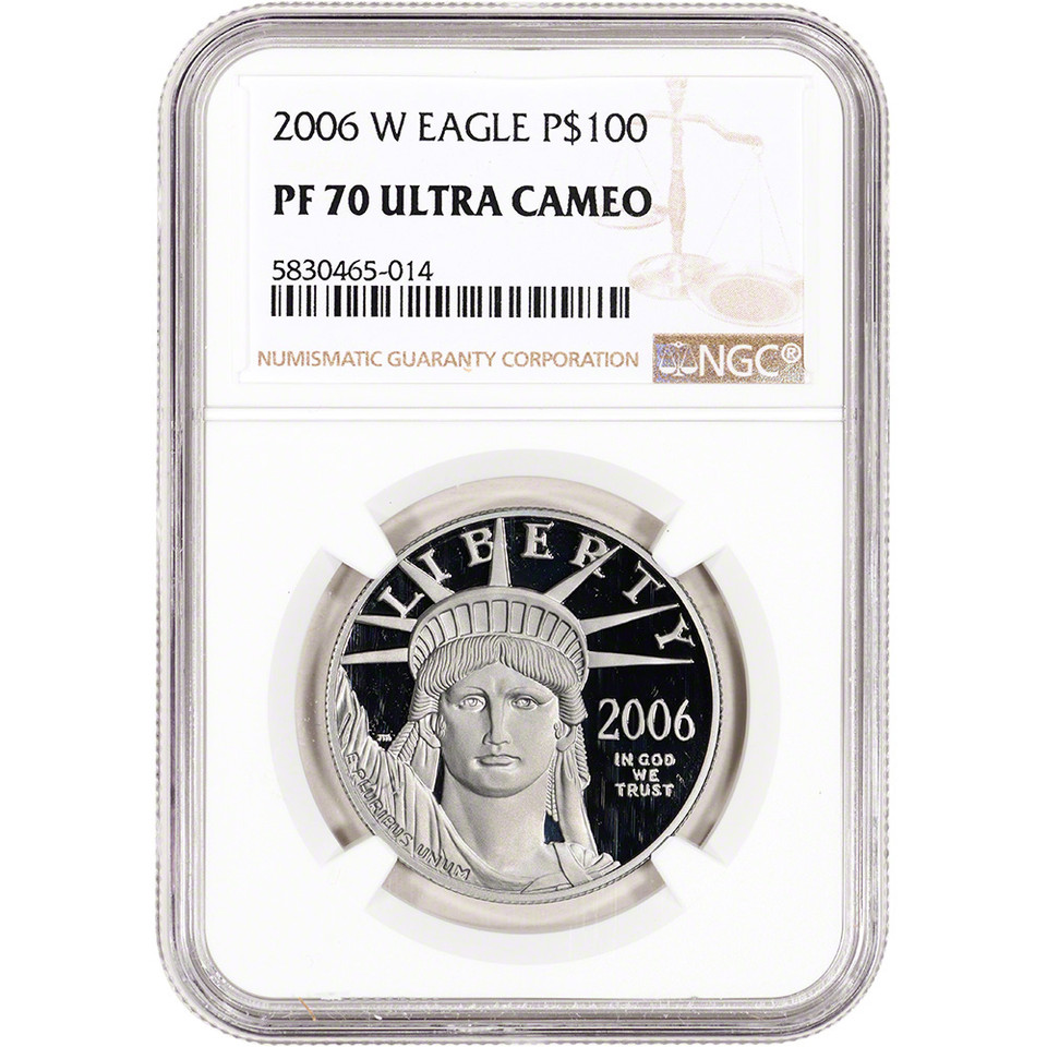 2006 W American Platinum Eagle Proof 1 oz $100 - NGC PF70 UCAM [06-W ...
