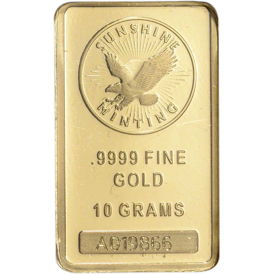 10 gram SMI Gold Bar - Sunshine Minting - .9999 Fine in Sealed Assay ...