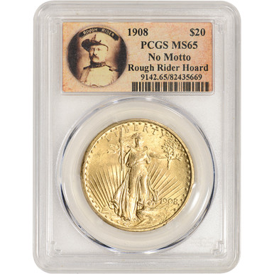 US Gold $20 Saint-Gaudens Double Eagle PCGS MS65 1908 No Motto Rough ...