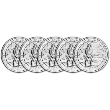 FIVE (5) 1 oz. Golden State Mint Silver Round 2nd Amendment .999 Fine ...