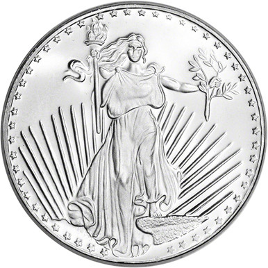 1 oz. Silvertowne Silver Round Saint-Gaudens Design .999 Fine Silver ...