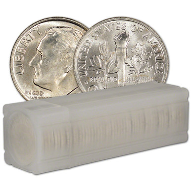 90% Silver Dimes - Brilliant Uncirculated - Roll of 50 - $5 Face Value ...