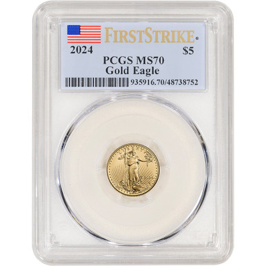 2024 American Gold Eagle 1/10 oz $5 - PCGS MS70 First Strike [24-AGE-5 ...