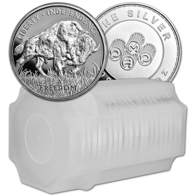 TWENTY (20) 1 oz PAMP Silver Round - Buffalo Design .999 Fine Roll Tube ...