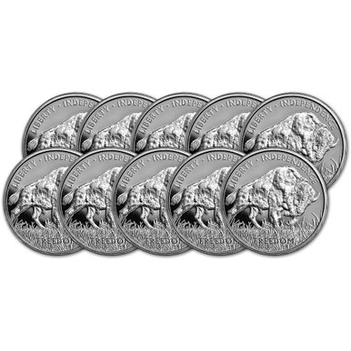TEN (10) 1 oz PAMP Silver Round - Buffalo Design .999 Fine [SILVER-Rnd ...
