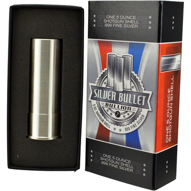 5 oz Silver Bullet Shotgun Shell 12 Gauge - .999 Fine in Gift Box ...