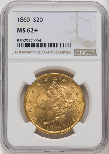 1860 US Gold $20 Liberty Head Double Eagle - NGC MS 62+ [V-HA-770677011 ...
