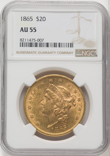 1865 US Gold $20 Liberty Head Double Eagle - NGC AU 55 [V-HA-770582036 ...
