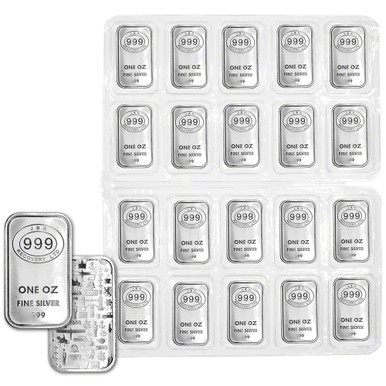 TWENTY (20) 1 oz Silver Bar JBR Recovery Ltd - 999 Fine Icons of ...