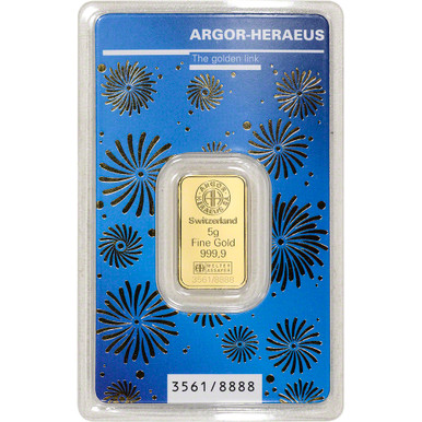 5 gram Gold Bar Argor Heraeus 2023 Lunar Year of the Rabbit 999.9 Fine ...