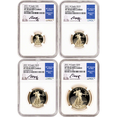 2021 W American Gold Eagle Type 1 Proof 4-pc Year Set - NGC PF70 UCAM ...