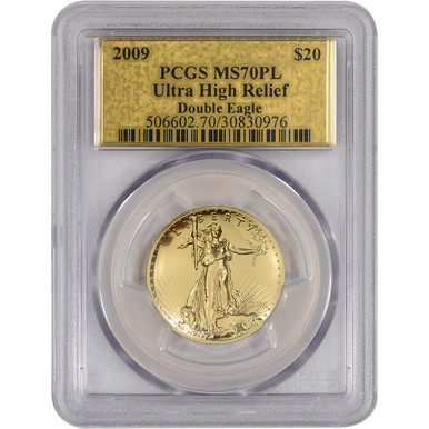 2009 US Gold $20 Ultra High Relief Double Eagle - PCGS MS70 PL - Gold ...