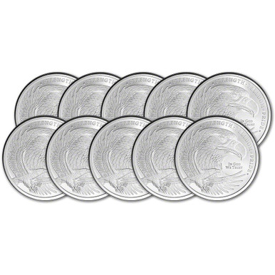 TEN (10) 1 oz. Golden State Mint Silver Round Eagle Design .999 Fine ...