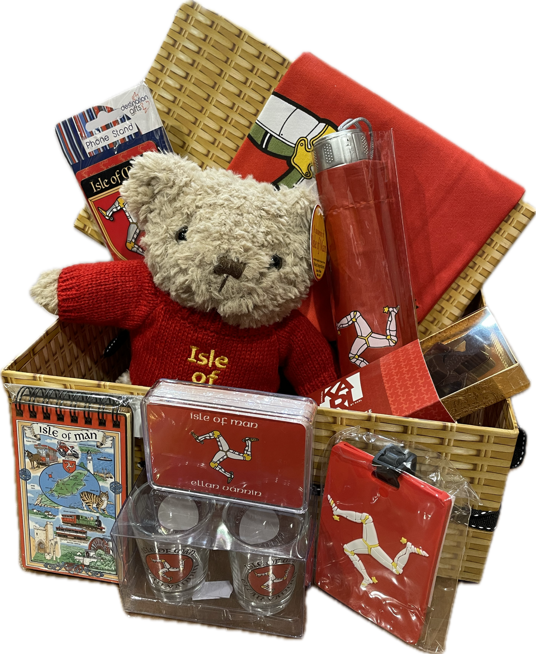Isle of Man Red Hamper - Presence of Mann Ltd for Isle of Man Gifts