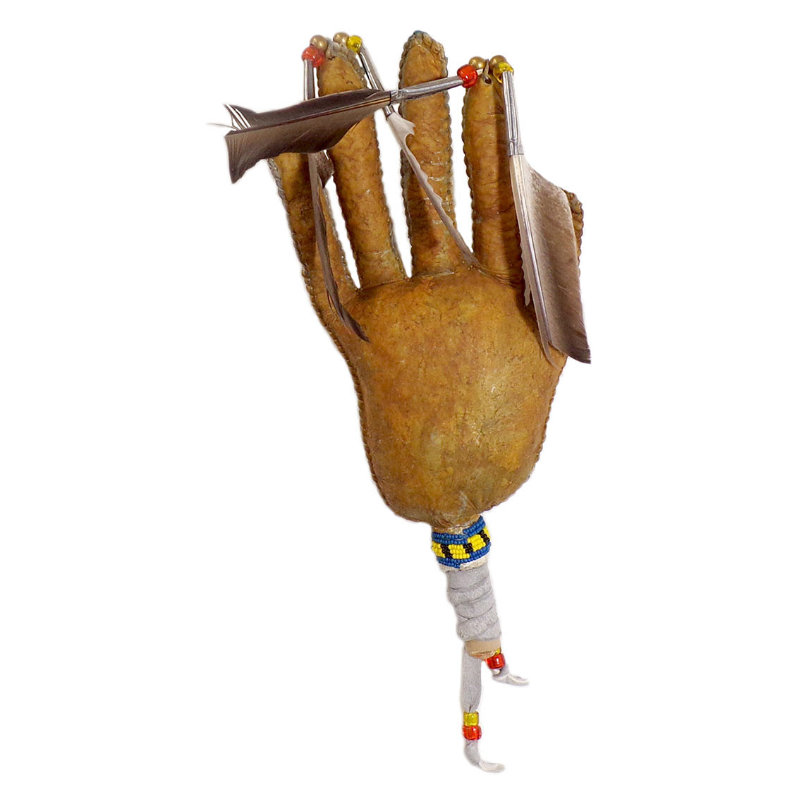 Native American Made Quilled/Painted Hand Rattle: Thunder Bird (#4)