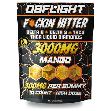 D8FLIGHT F*ckin Hitter Delta 8 + Delta 9 + THCV + THCA Gummies