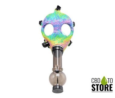 Honey Puff Silicone Full Face Adjustable Gas Mask With Acrylic Pipe Set ...