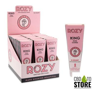 Rozy Pre-Rolled King Size Pink Cones - Pack of 3 - Display of 24 Packs ...