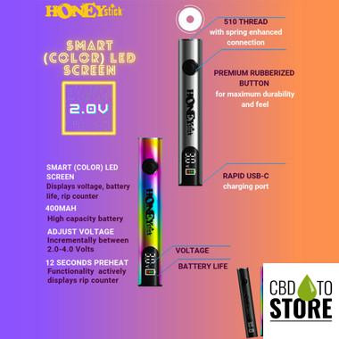 HoneyStick Digi Stick 400mAh VV 510 Vape Pen Battery LED Smart