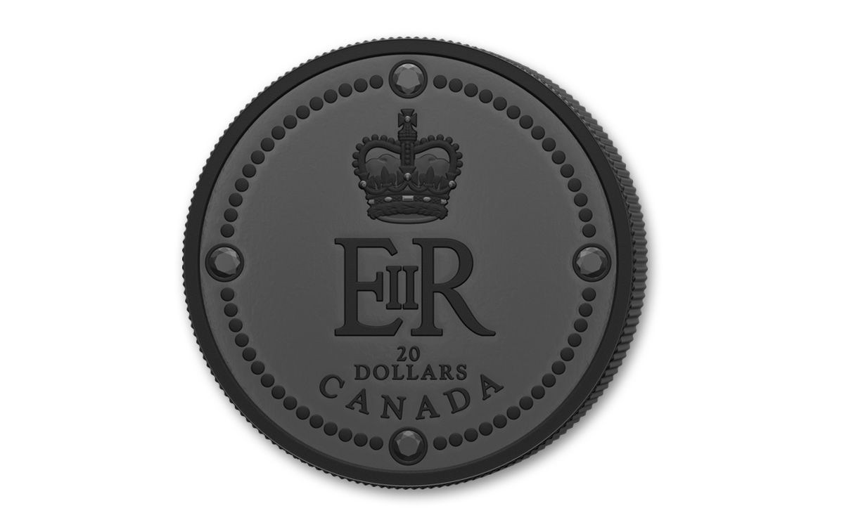 Canada $20 1-oz Silver & Black Rhodium Elizabeth II Royal Cypher Gem ...